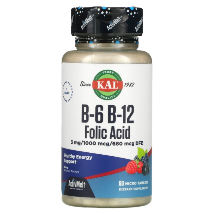 KAL, B6 B12 Folic Acid, 60 табл (60 порций) купить в интернет-магазине ...